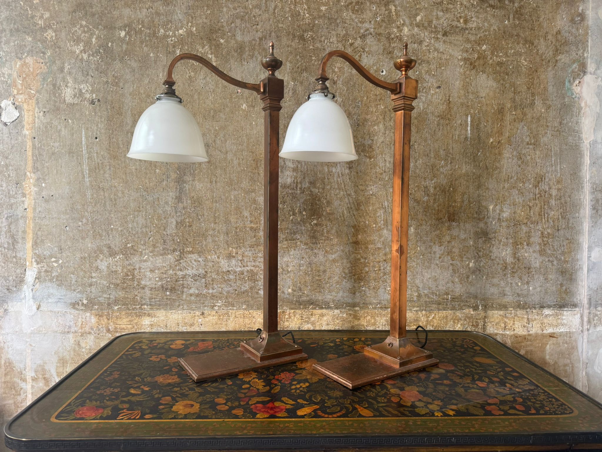 A Pair of Bronzed Counter Lamps | Drew Pritchard Ltd