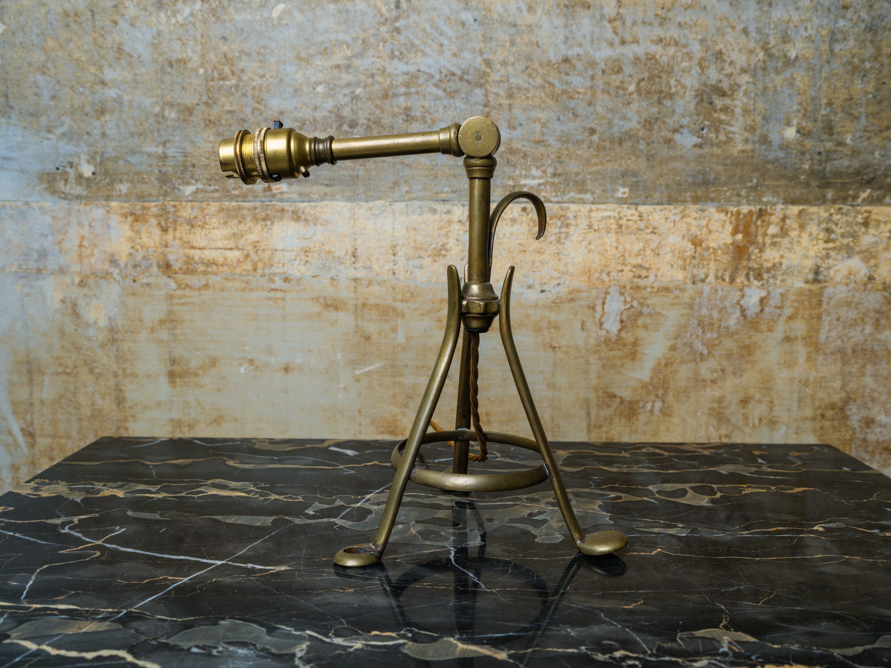 An Adjustable Brass W A S Benson Table Lamp | Drew Pritchard Ltd