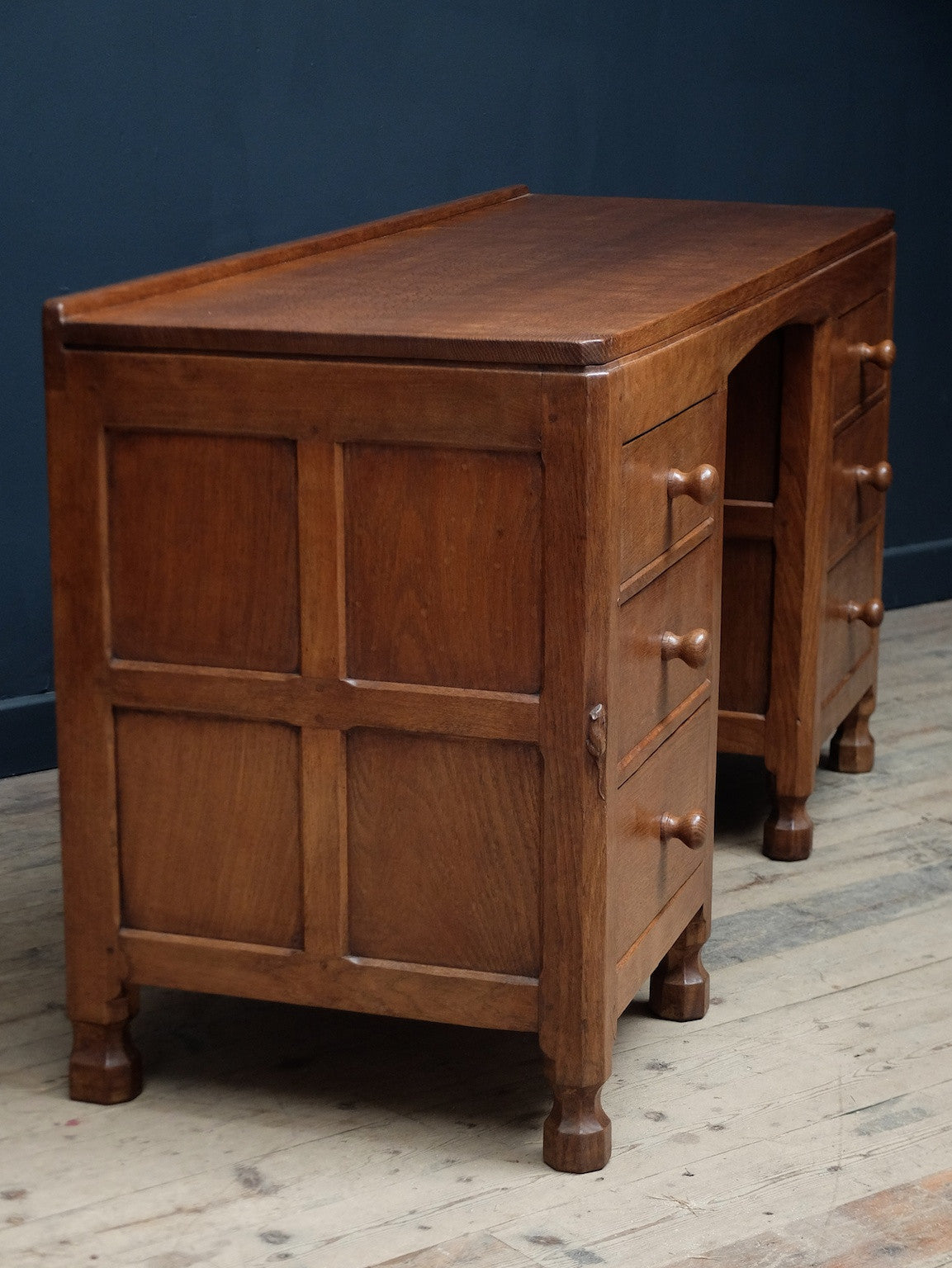 Mouseman Kneehole Desk | Drew Pritchard Ltd
