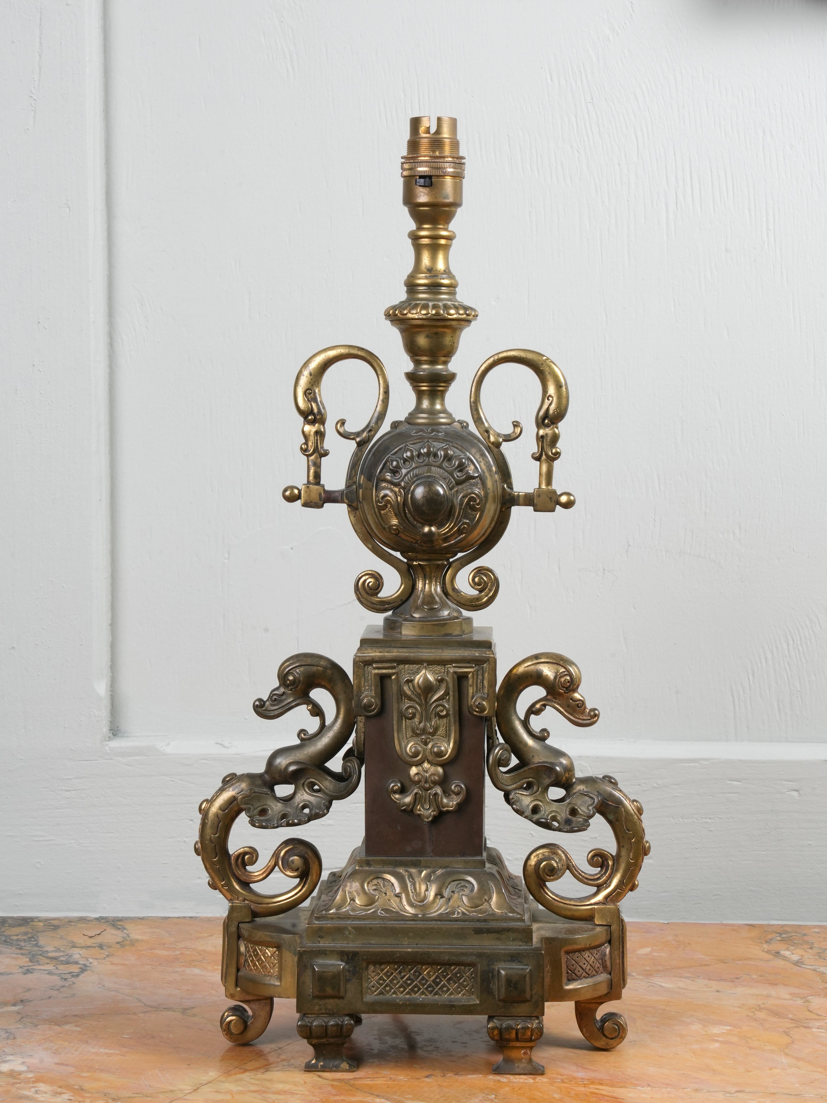 A Gilt Brass & Copper Table Lamp | Drew Pritchard Ltd