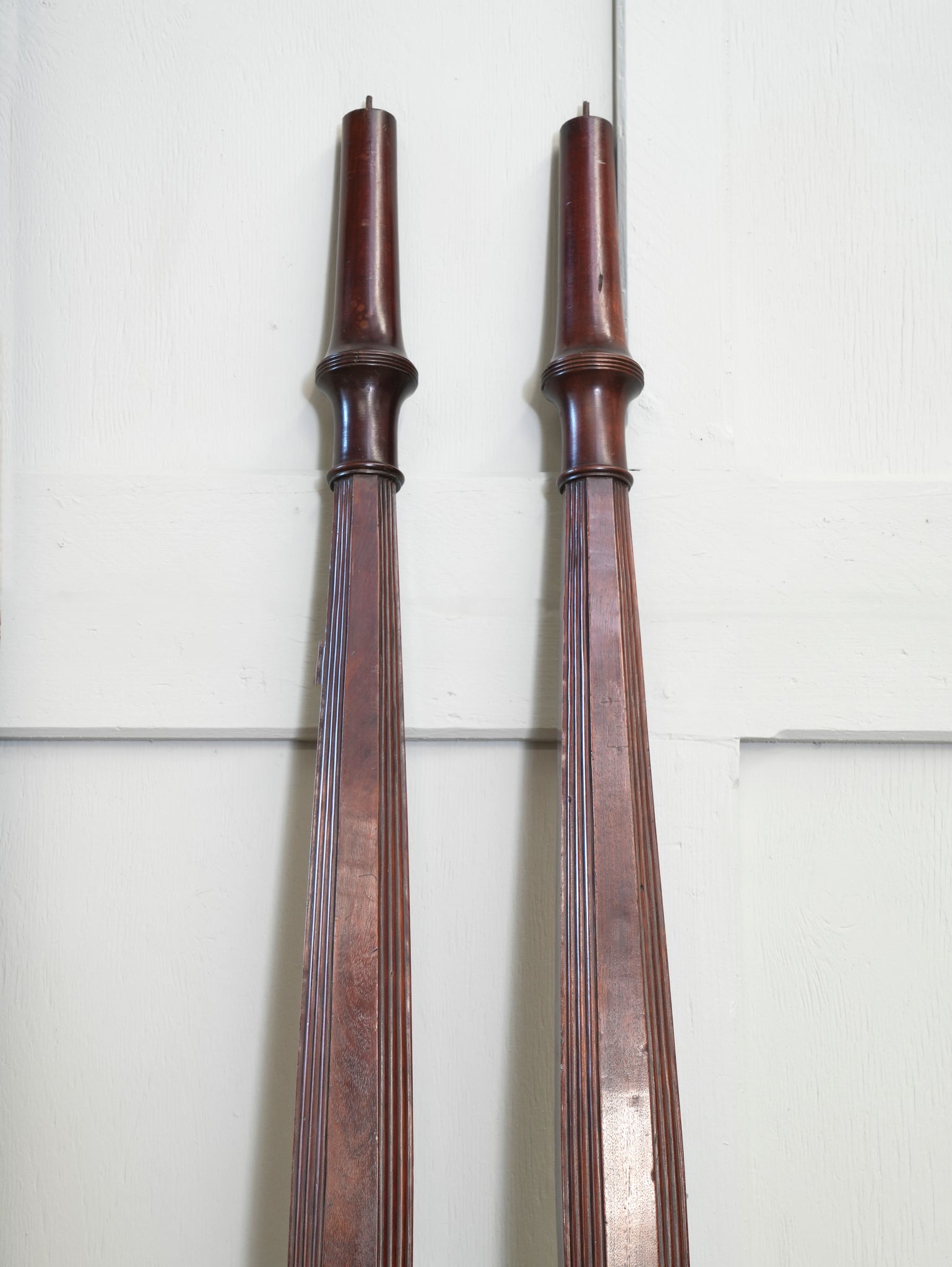 A Pair Of Late Regency Mahogany Bed Posts – Drew Pritchard Ltd